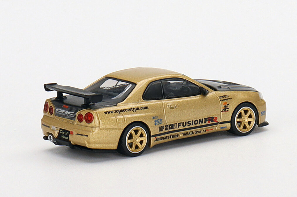 MINI GT 1/64 Top Secret R34GT-R FUSION RR ゴールド – TOPSECRET
